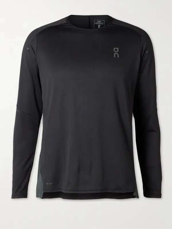On Performance Slim-fit Stretch Recycled-jersey And Mesh Top