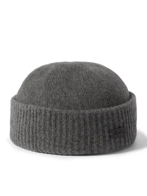 Loro Piana Logo-appliquéd Storm System® Cashmere Beanie - Gray