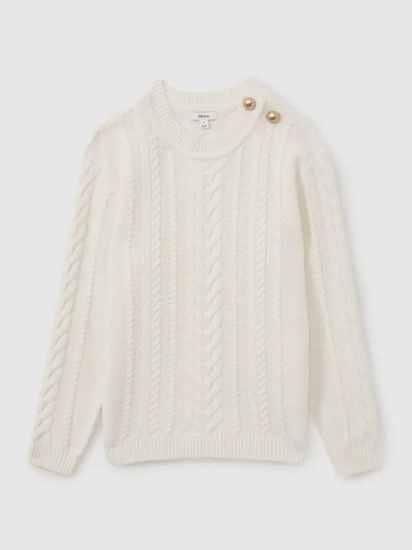 REISS Libby Wool-cashmere Cable Knit Jumper