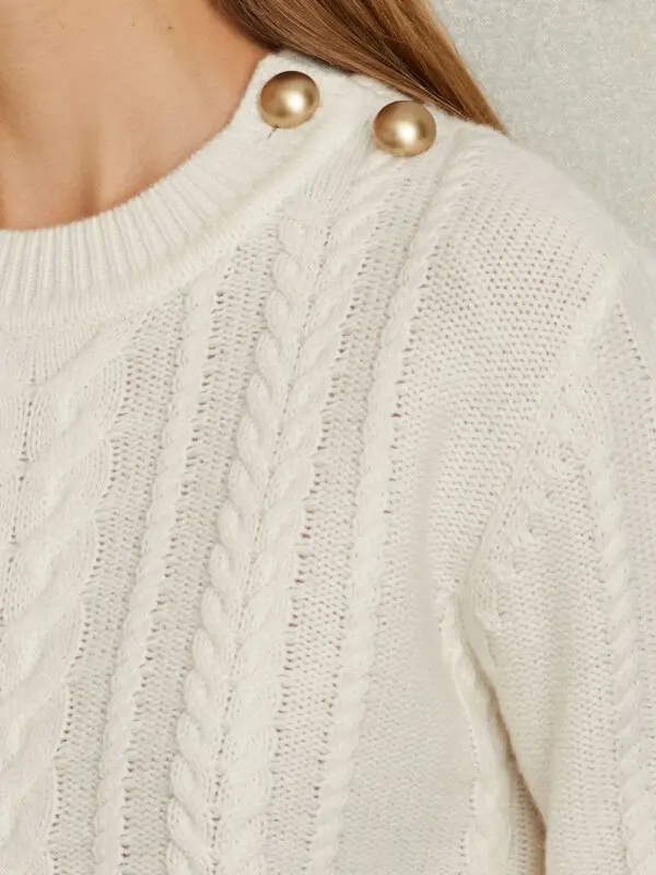 REISS Libby Wool-cashmere Cable Knit Jumper