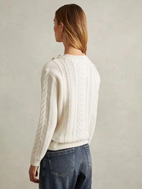 REISS Libby Wool-cashmere Cable Knit Jumper