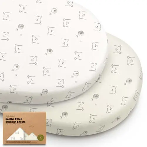 KEABABIES 2-pack Soothe Fitted Bassinet Sheets - Bumble Bear