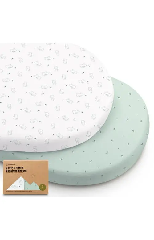 KEABABIES 2-pack Soothe Fitted Bassinet Sheets - Bunnies