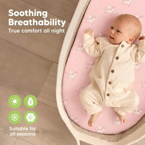 KEABABIES 2-pack Soothe Fitted Bassinet Sheets - Dreamland