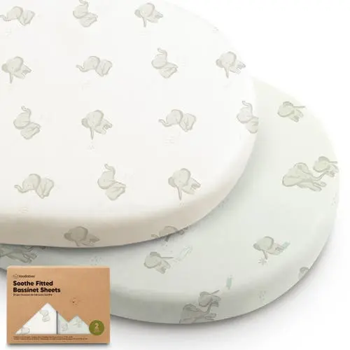 KEABABIES 2-pack Soothe Fitted Bassinet Sheets - Elly