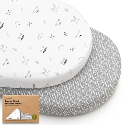 KEABABIES 2-pack Soothe Fitted Bassinet Sheets - Nordic