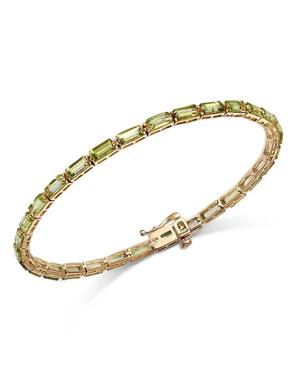 Bloomingdale'S 14k Yellow Gold Peridot Bracelet - Green/gold