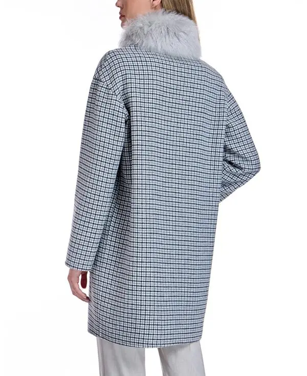 MAXIMILIAN Reversible Check Wool-blend Coat