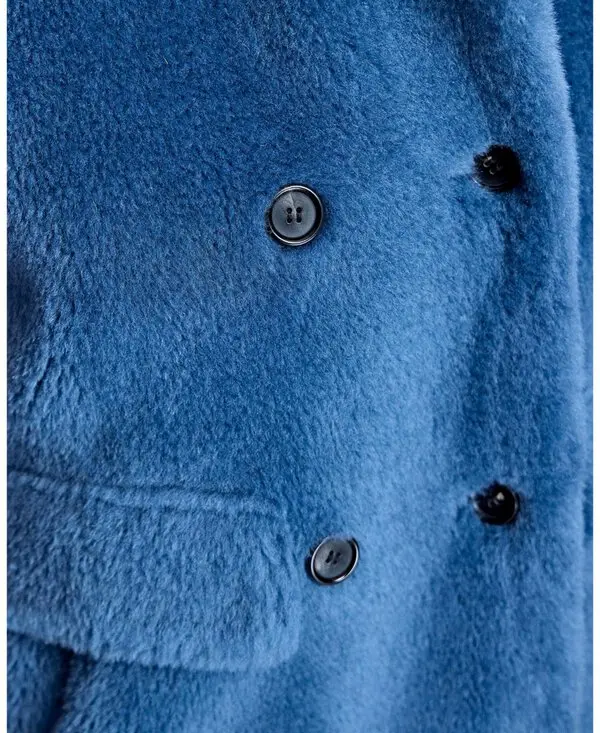 MAXIMILIAN Lamb's Wool Pea Coat - Navy