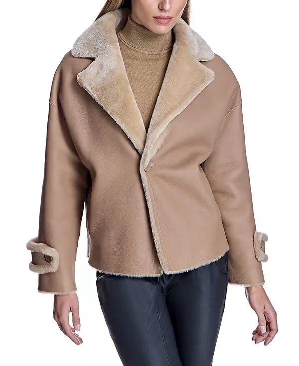 MAXIMILIAN Shearling Jacket - Honey
