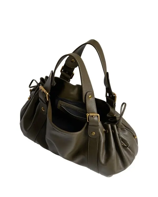 Gerard Darel 24h Leather Handbag - Khaki