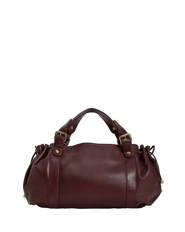 Gerard Darel 24h Leather Handbag - Redwine