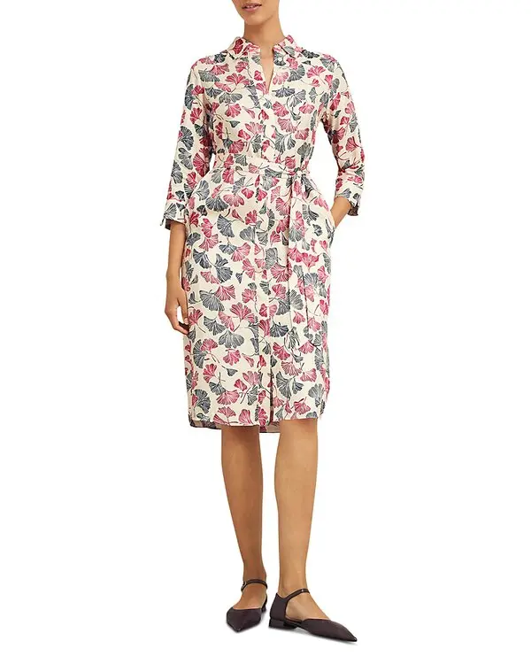 HOBBS LONDON Francis Printed Shirt Dress - Cream Multi