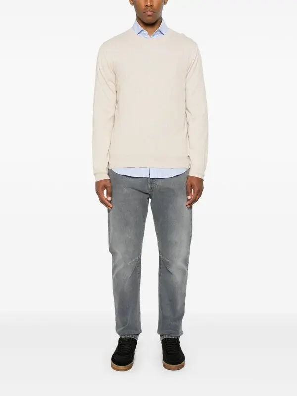 Brunello Cucinelli Logo-embroidered Jeans - Grey
