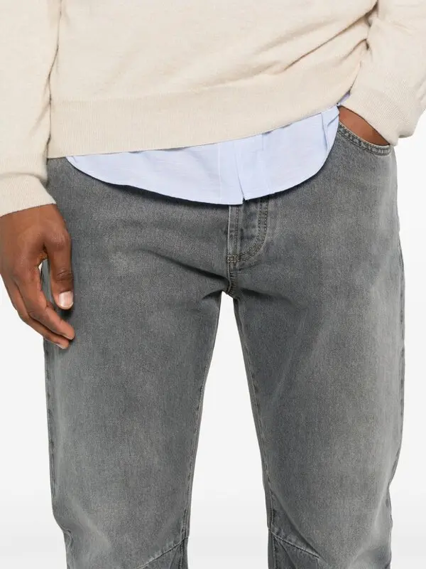 Brunello Cucinelli Logo-embroidered Jeans - Grey