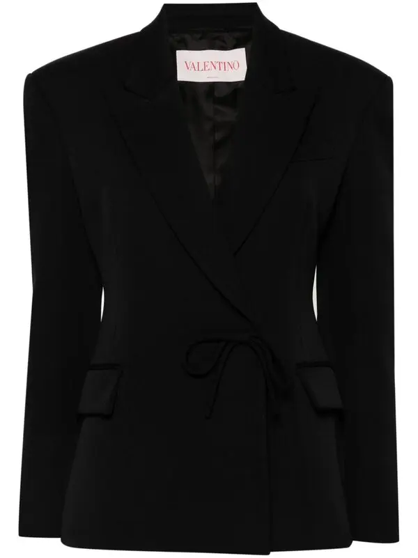 Valentino Garavani Bow-embellished Double-breasted Blazer