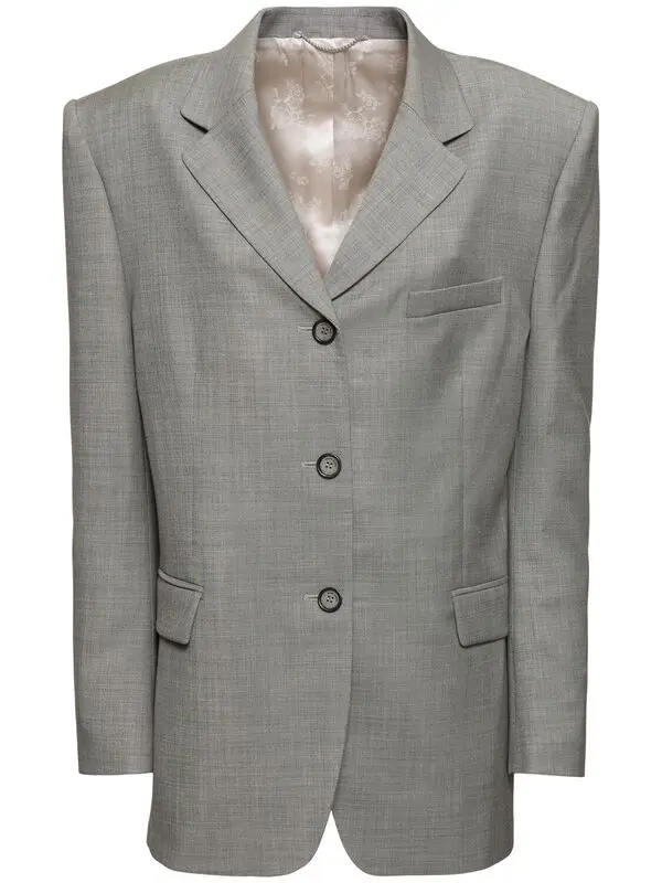Magda Butrym Stretch Wool Single Breasted Blazer