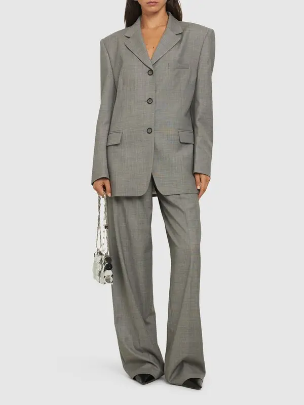 Magda Butrym Stretch Wool Single Breasted Blazer