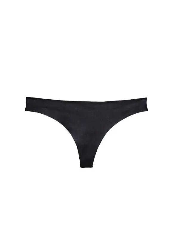 Fleur Du Mal Le Stretch Micro Thong - Black