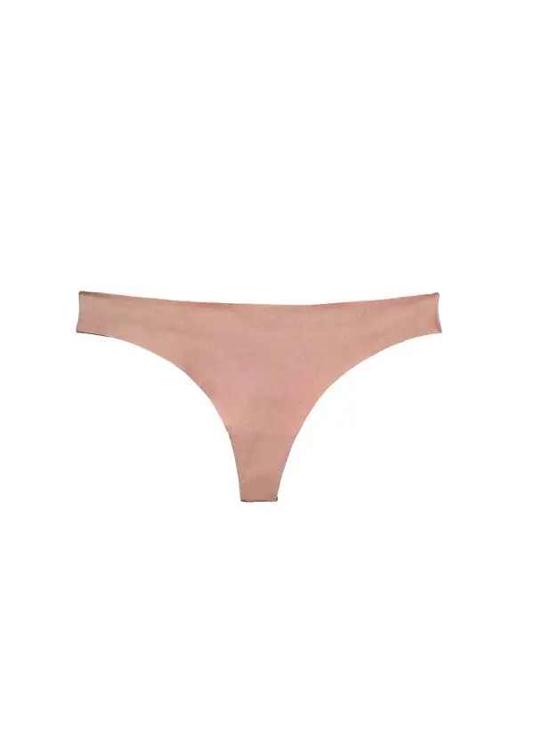Fleur Du Mal Le Stretch Micro Thong - Tan