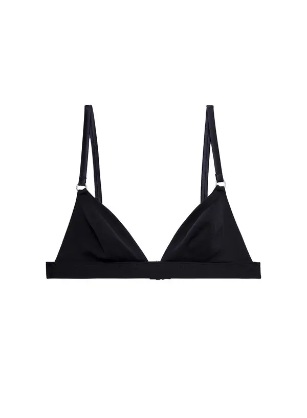 Fleur Du Mal Le Stretch Micro Triangle Bra - Black