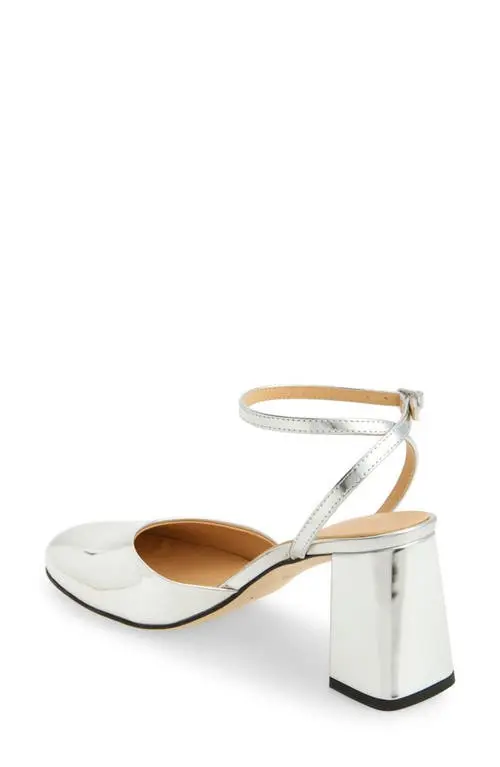 靴 Dear Frances Harlow Ankle Strap Pump Dear Frances Harlow Ankle Strap Pump In Silver - 40% Off