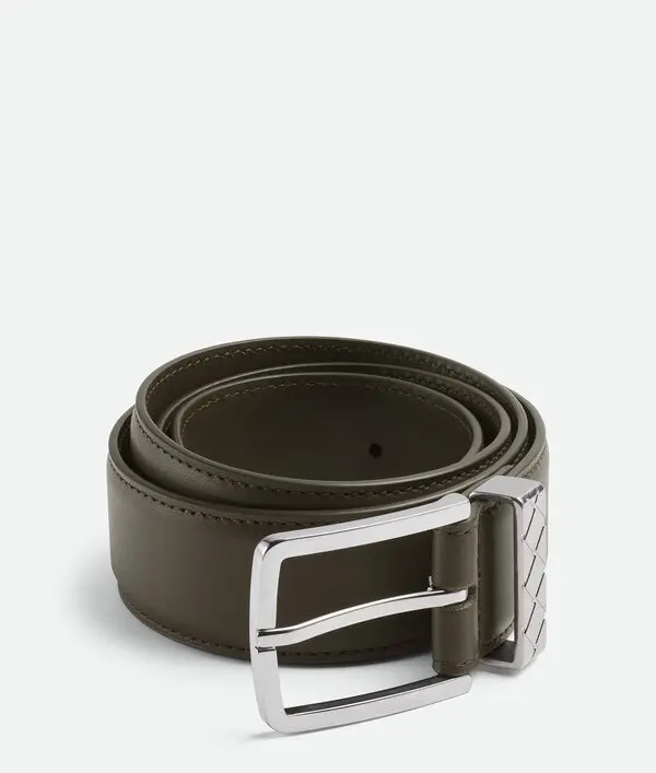 BOTTEGA  VENETA Bottega Veneta Intreccio Loop Belt - Kaki