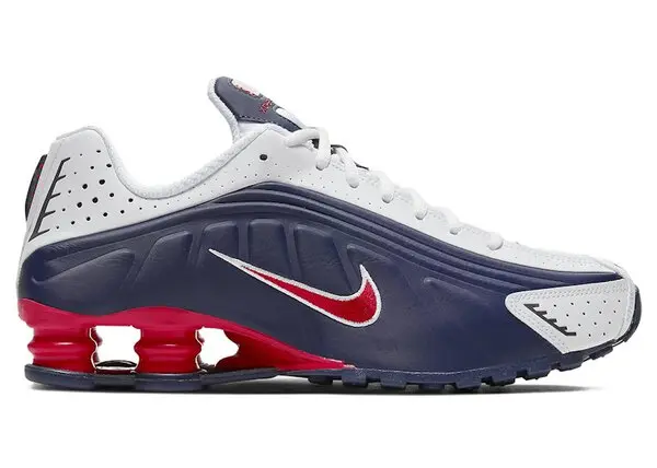 Nike Shox R4 Usa - Midnight Navy Blue/university Red/white