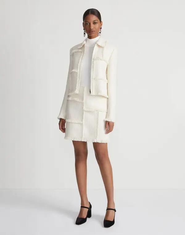 Lafayette 148 New York Bouclã© Tweed Patchwork Mini Skirt