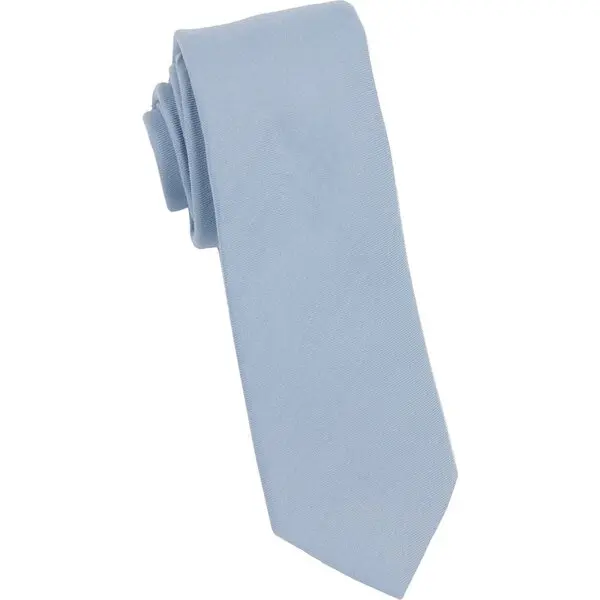 BROOKLYN BRIGADE Solid Cotton Neck Tie - Dusty Blue