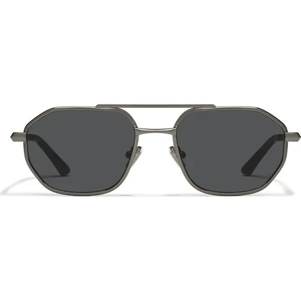 Quay En Route 57mm Aviator Sunglasses - Gunmetal/smoke