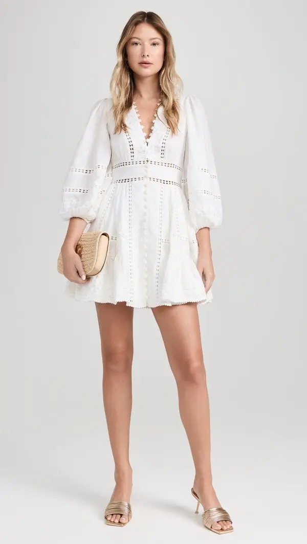 zimmermann pop pleated mini dress Zimmermann Pop Pleated Mini Dress in Pink/Yellow Floral