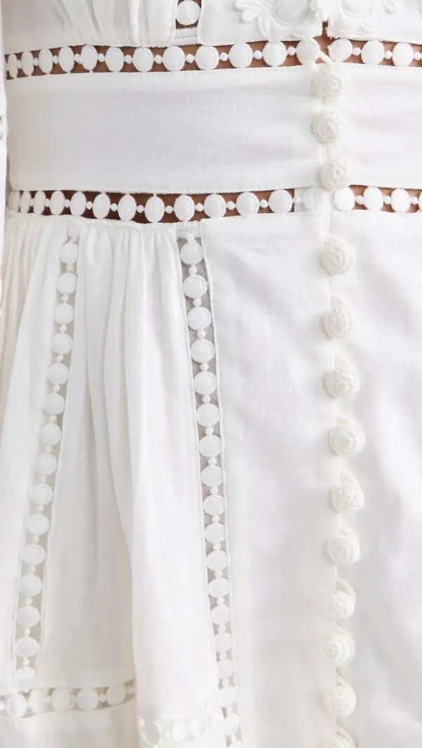 Zimmermann Pop Trimmed Mini Dress In Ivory - 30% Off | Editorialist