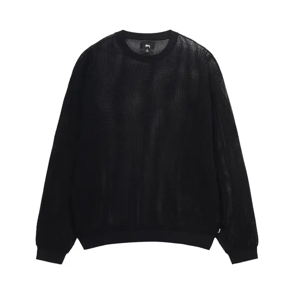 StÜssy Cotton Mesh Long-sleeve Crew - Black