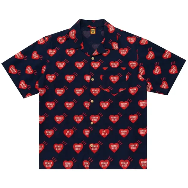 HUMAN MADE Heart Aloha Shirt 'navy - Blue