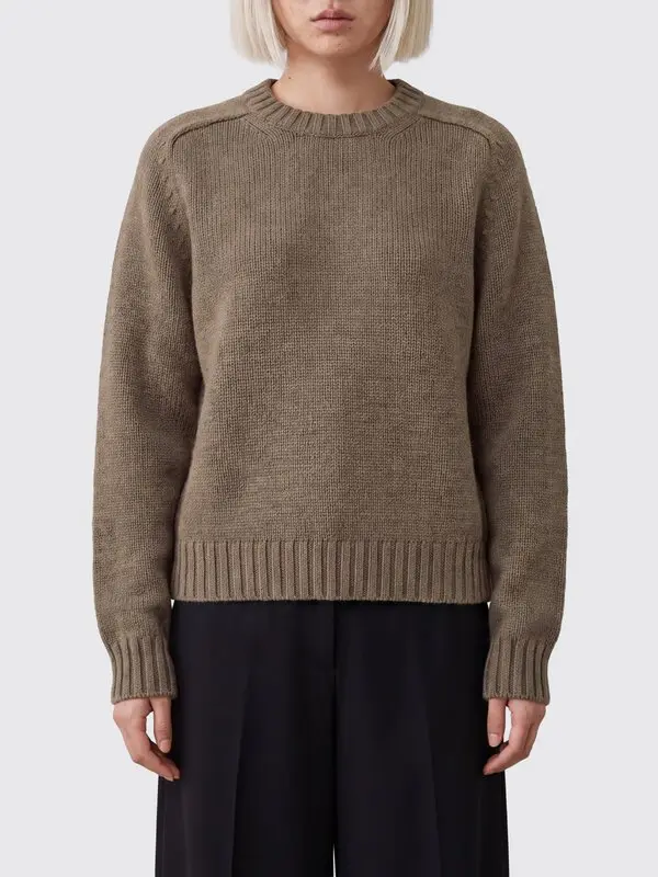 Khaite Long-sleeved Pure Cotton Crew Neck Jumper - Mud