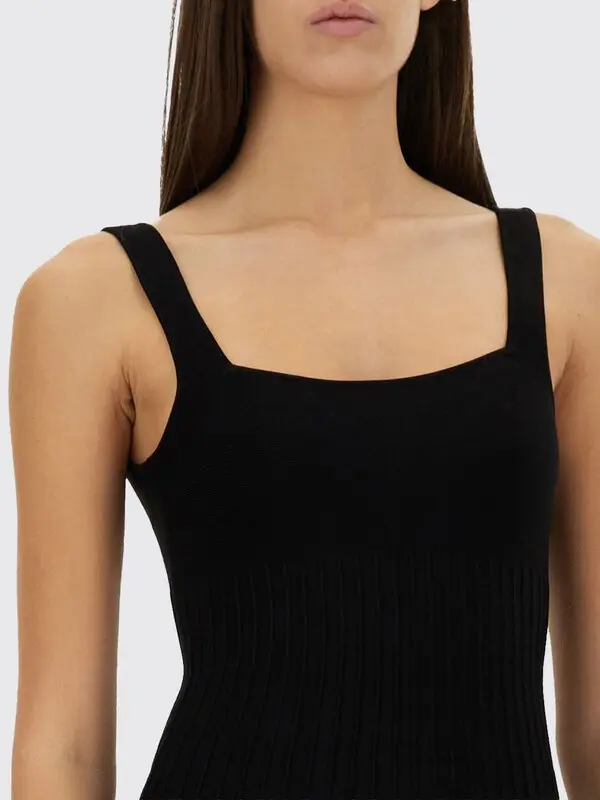 Staud Ribbed Knit Midi Dress
