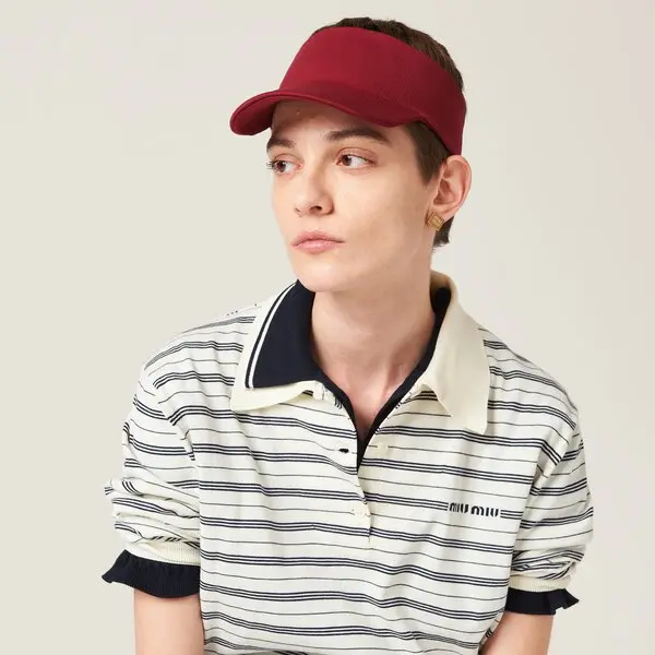 Miu Miu Nylon Visor With Pouch - Amaranth Red/Maize Yellow  display picture 2