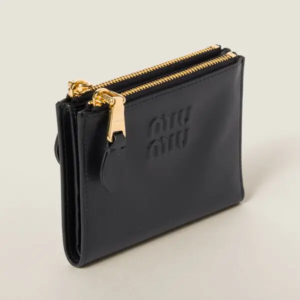 Miu Miu Small Leather Wallet - Black | Editorialist