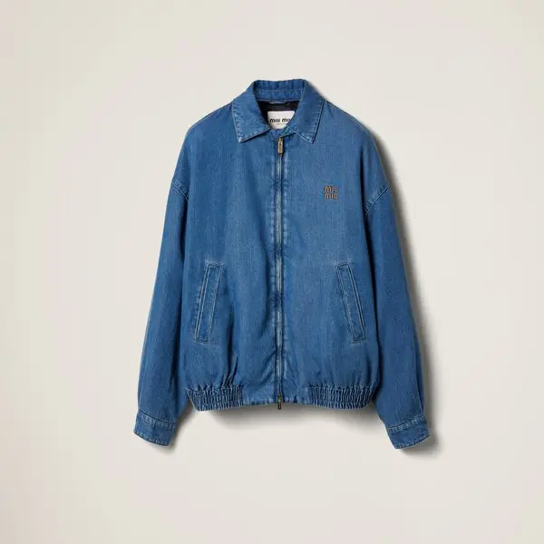 ジャケット・アウター 90s miumiu archive denim military jacket Miu Miu Denim Trucker Jacket | Blue | FARFETCH