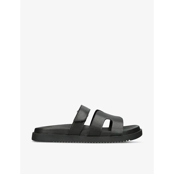 Steve Madden Multi-strap Leather Flat Sandals - Black