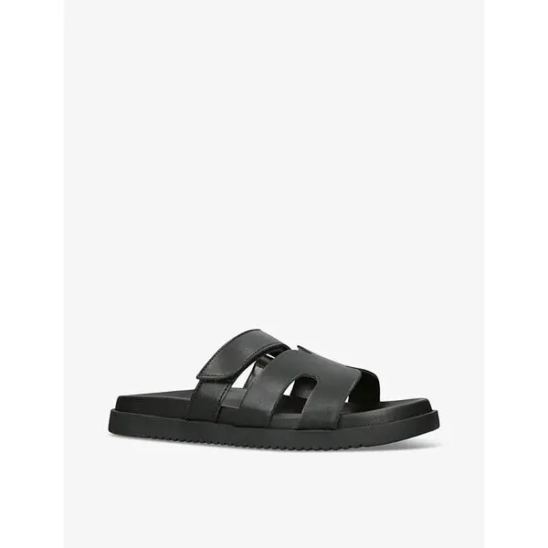 Steve Madden Multi-strap Leather Flat Sandals - Black