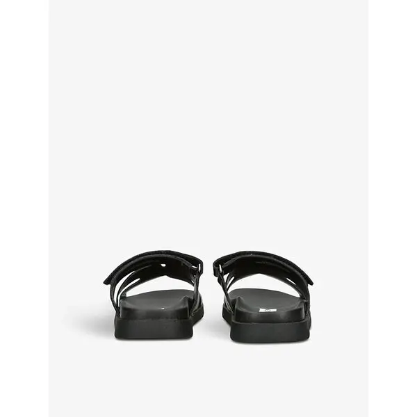 Steve Madden Multi-strap Leather Flat Sandals - Black