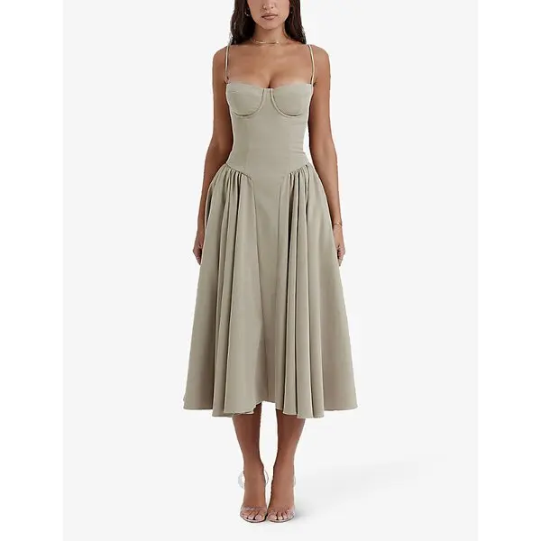 white christmas dresses House of CB Samaria Corset Sundress Midi Dress – Hills Shire Hire