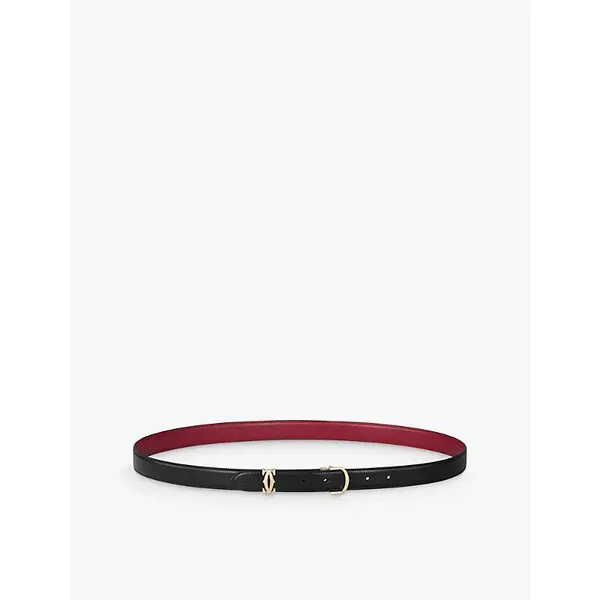 CARTIER C De Leather Belt - Black & Cherry Red