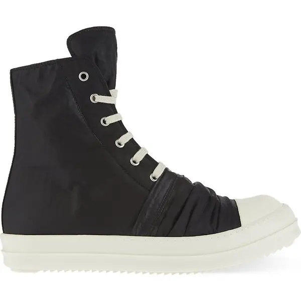 Rick Owens Layered Zip-up High-top Trainers - Blk/white