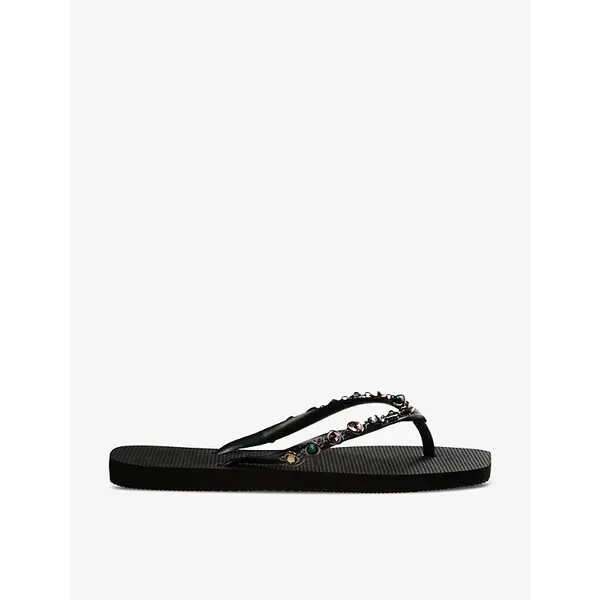Havaianas Square Luxury Crystal-embellished Rubber Flip-flops