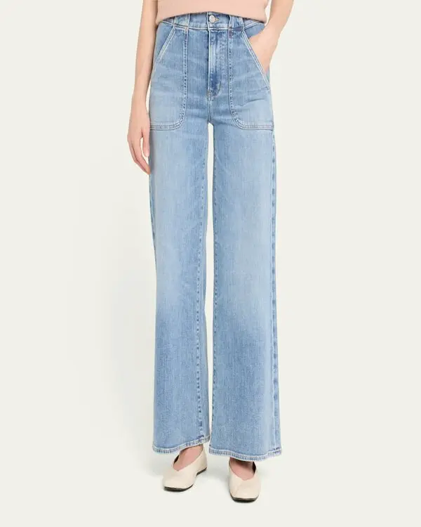 FRAME Modern Pocket Wide Leg Jeans