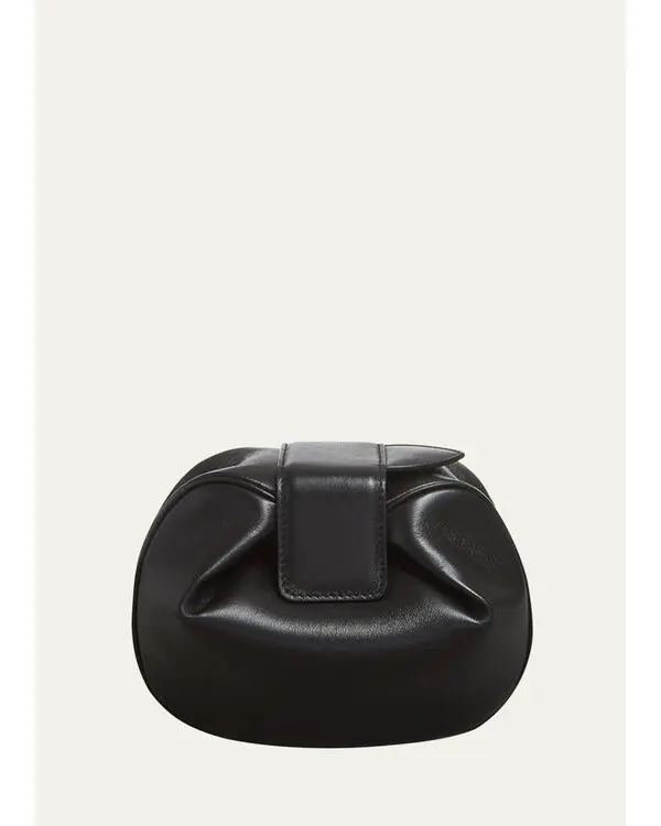 Gabriela Hearst Demi Lamb Leather Clutch - Ebony
