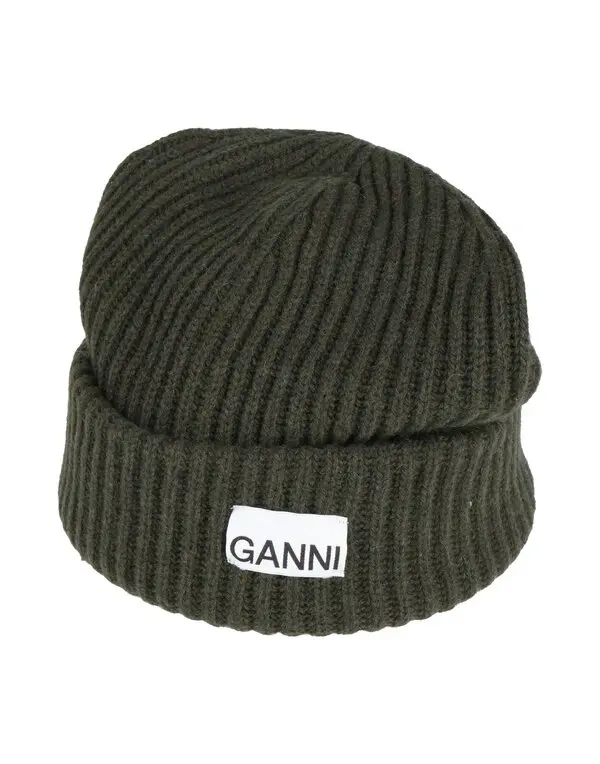 GANNI Hat In Recycled Wool Blend - Green